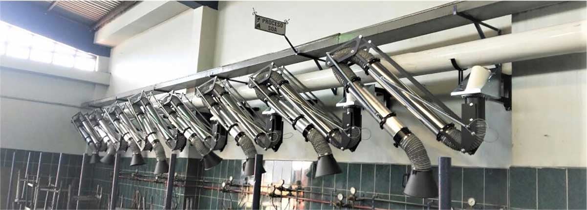 The types of fumes extraction systems for the company