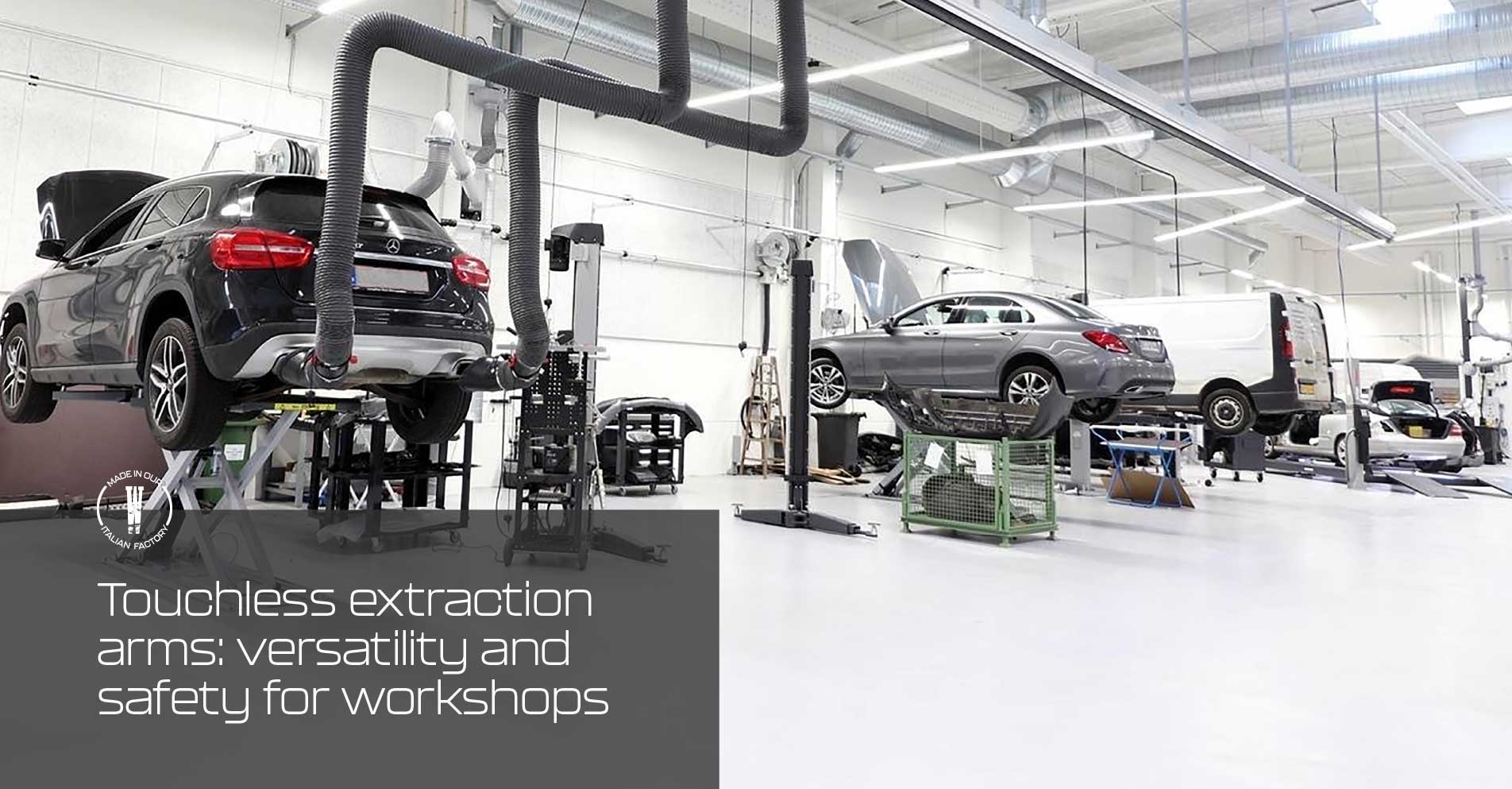 Touchless extraction arms: versatility and safety for workshops